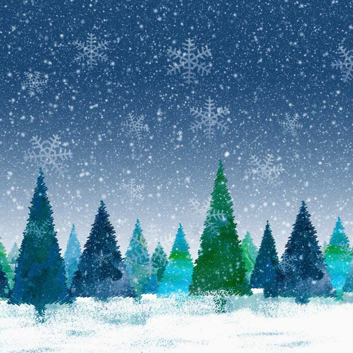 Winter Snow Backdrop - Winter Wonderland Backdrops | Foxbackdrop